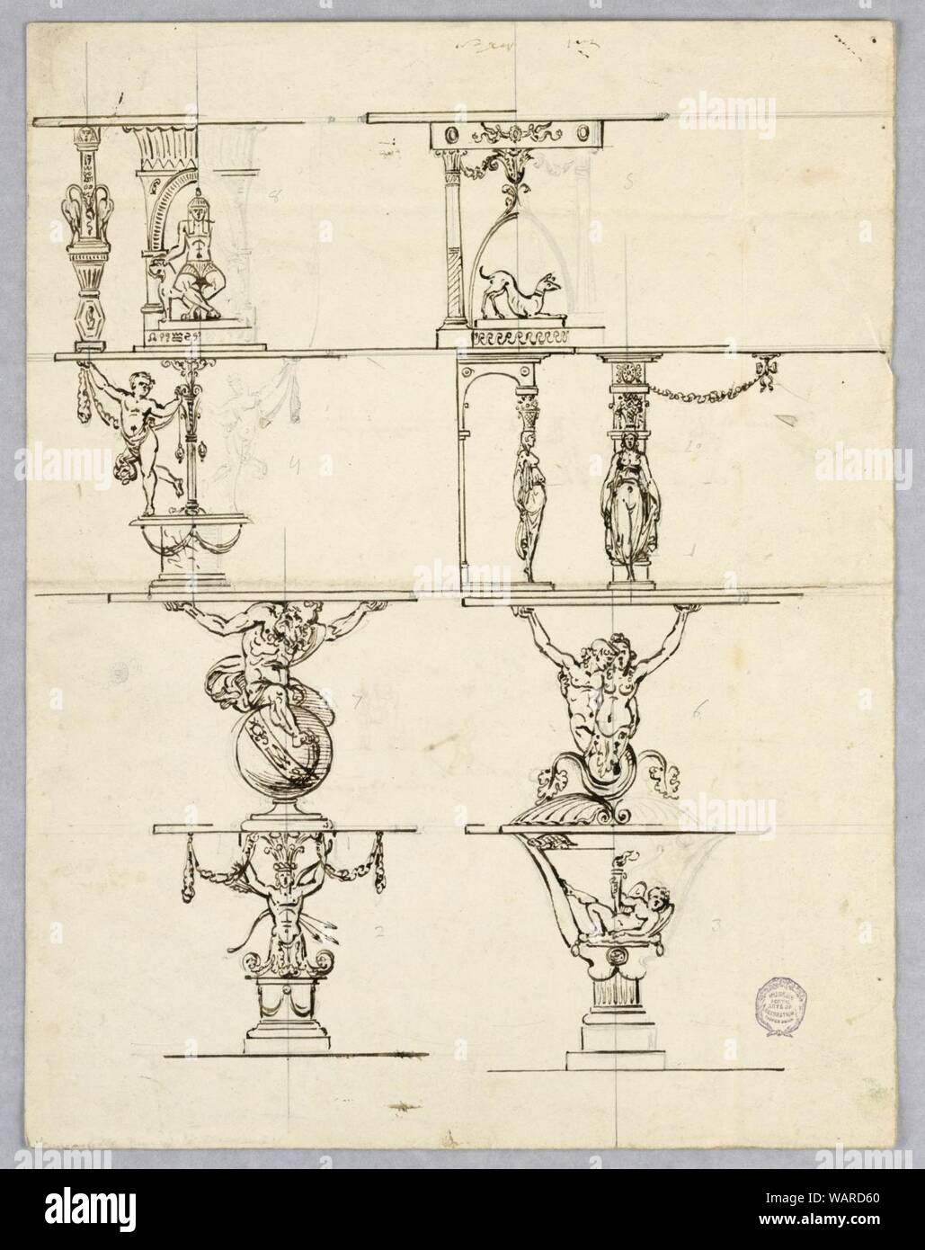 Drawing, Designs for Console Tables, 1800–1850 Stock Photo - Alamy