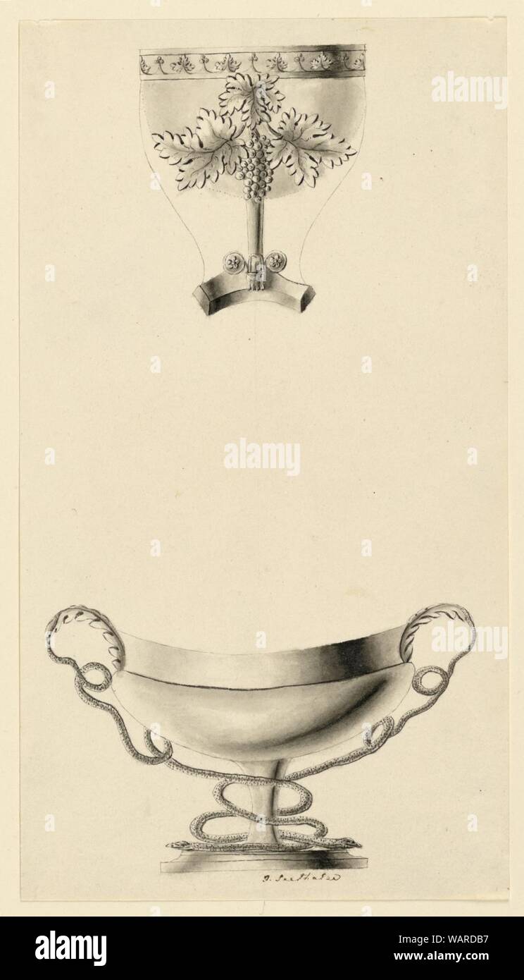 Drawing, Designs for Two Cups, 1827–35 Stock Photo - Alamy