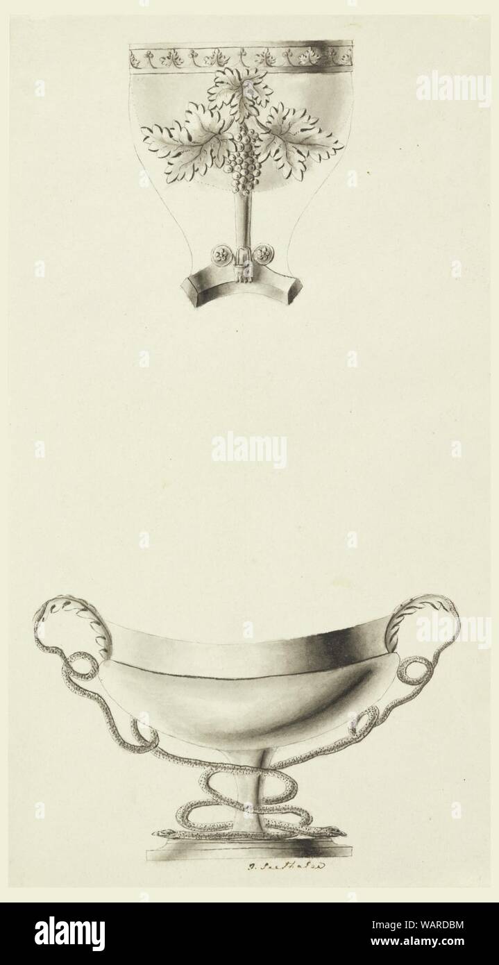 Drawing, Designs for Two Cups, 1827–35 Stock Photo - Alamy