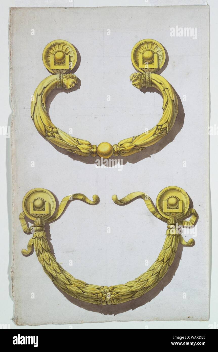 Drawing, Designs for Two Drawer Handles, ca. 1820 Stock Photo - Alamy