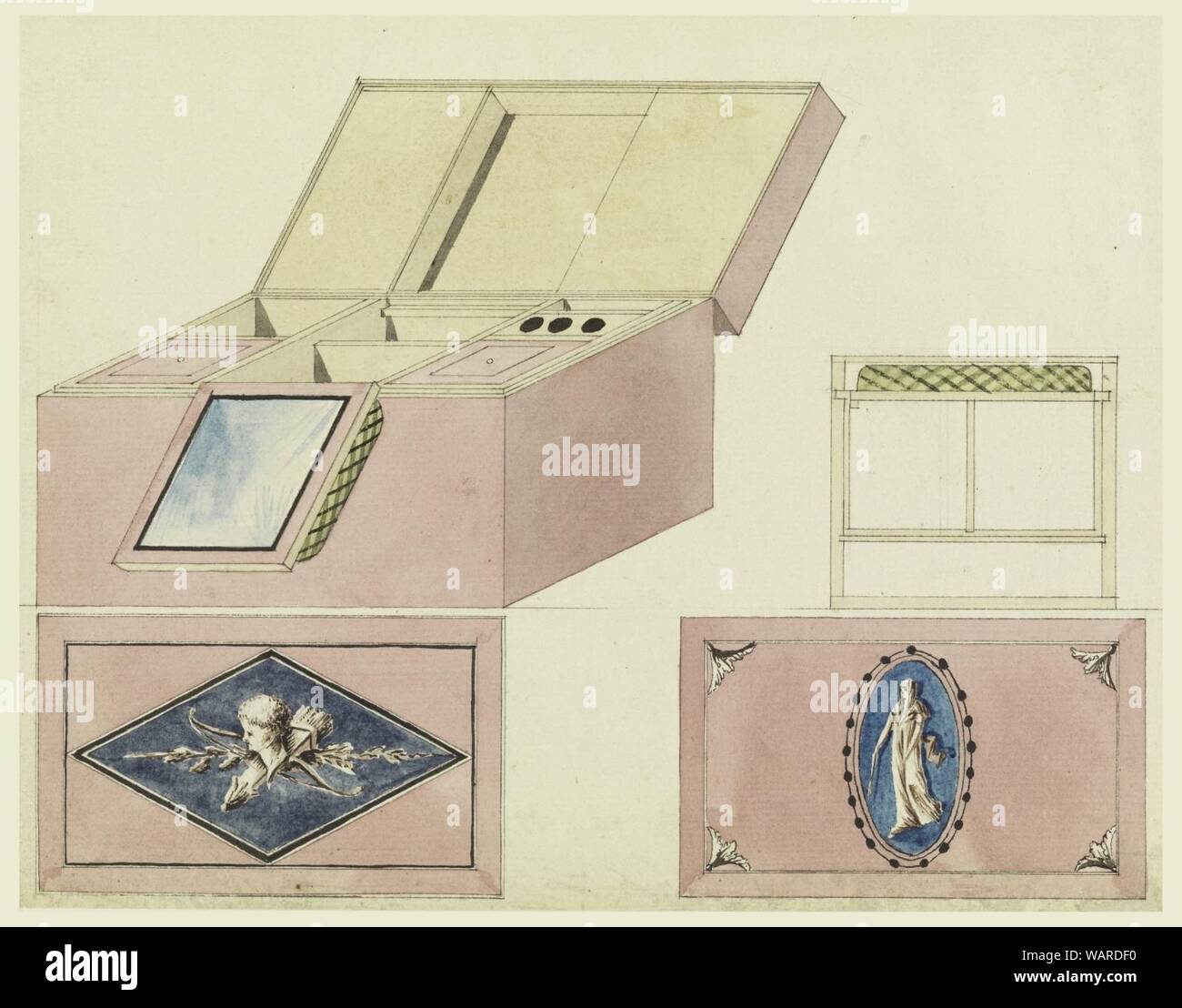 Drawing, Designs for Two Toilet Boxes, ca. 1805 Stock Photo - Alamy
