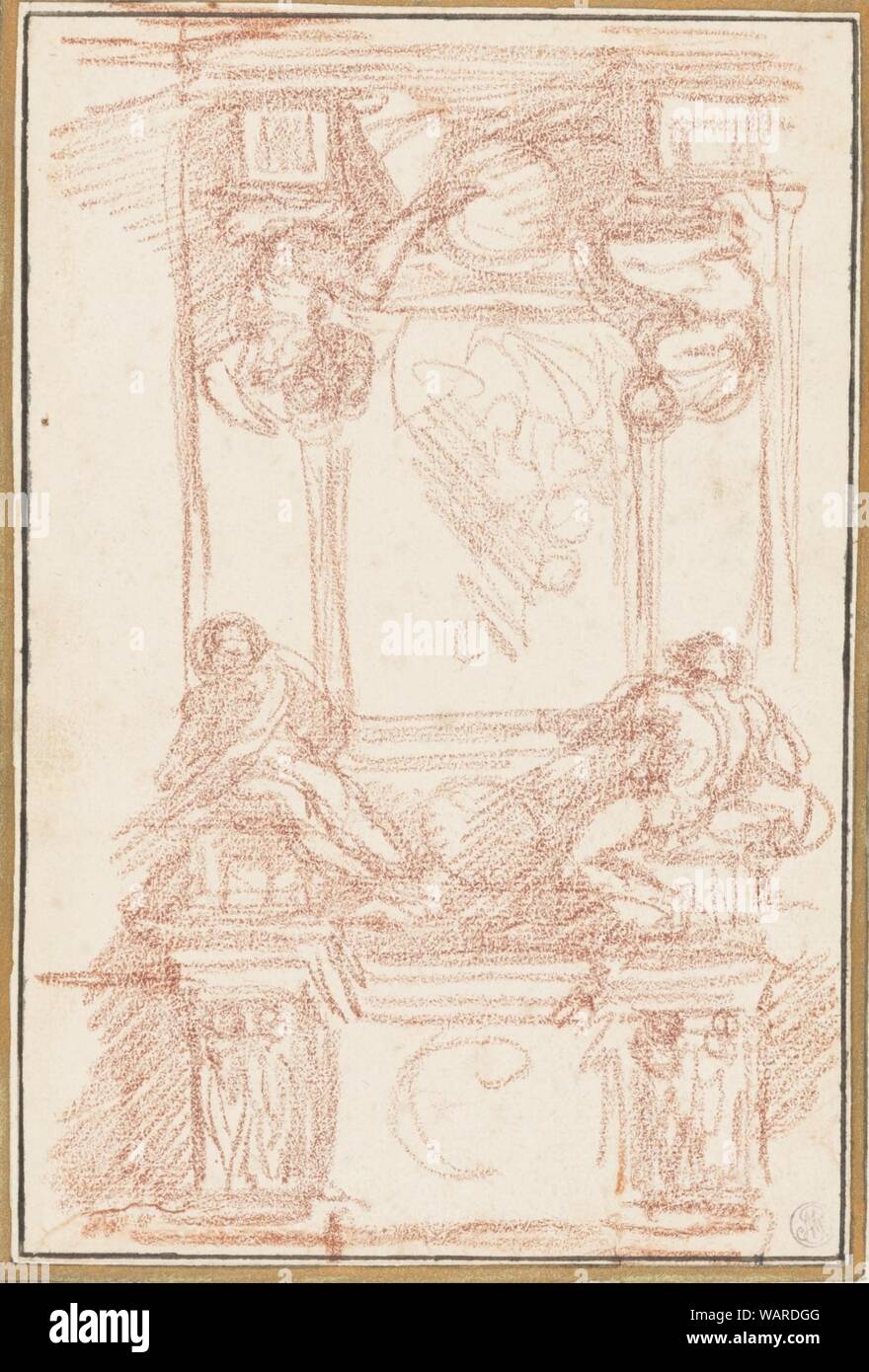 Drawing, Detail from Sistine Chapel ceiling, ca. 1759–70 Stock Photo ...