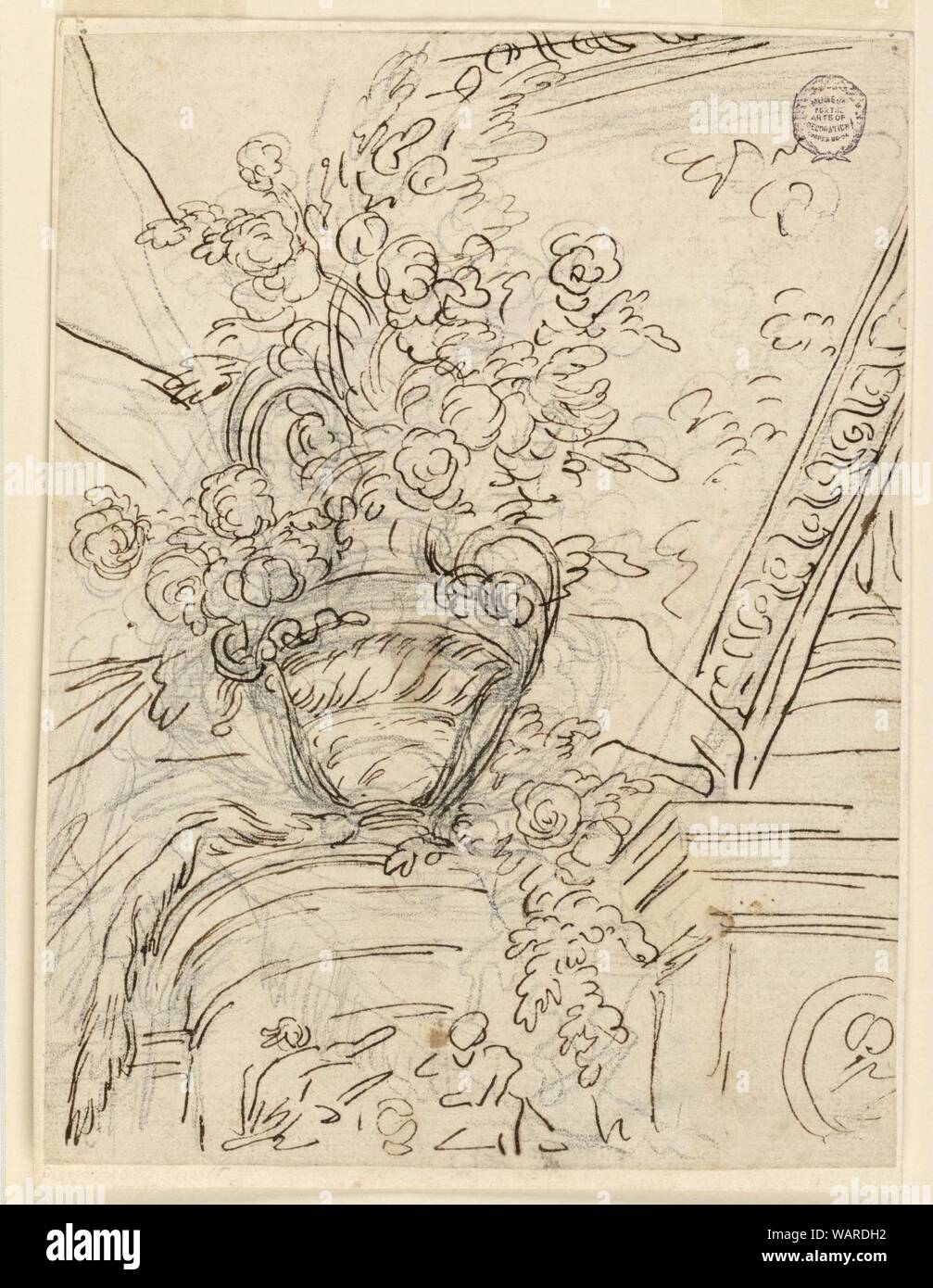 Drawing, Detail of a Wall Painting, late 17th–early 18th century Stock ...