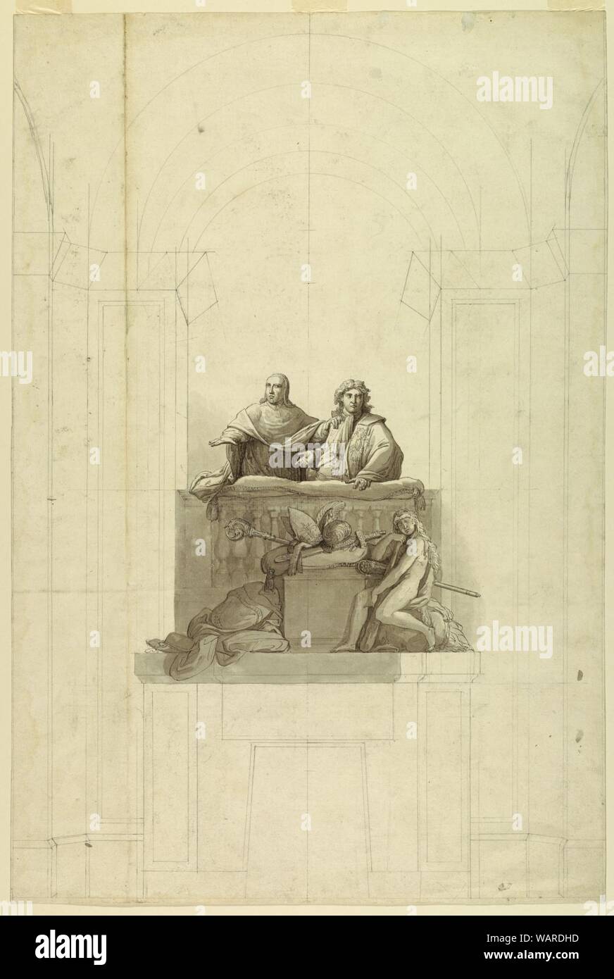 Drawing, Detailed View of the Three Figures, ca. 1818 Stock Photo - Alamy