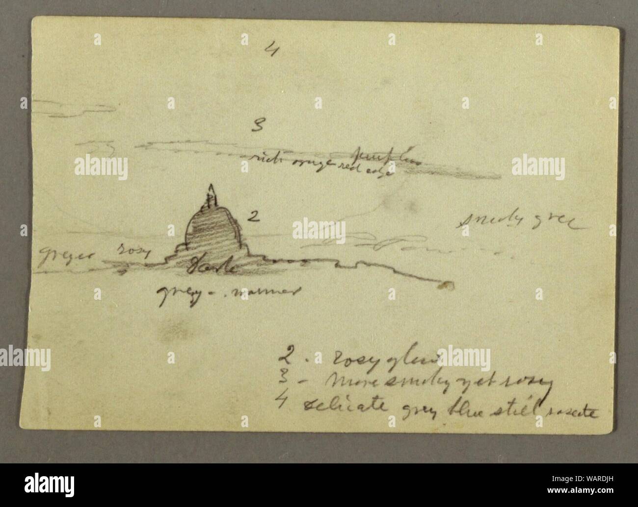 Drawing, Distant View of the Dome of St. Peter's Basilica, Rome, Italy ...