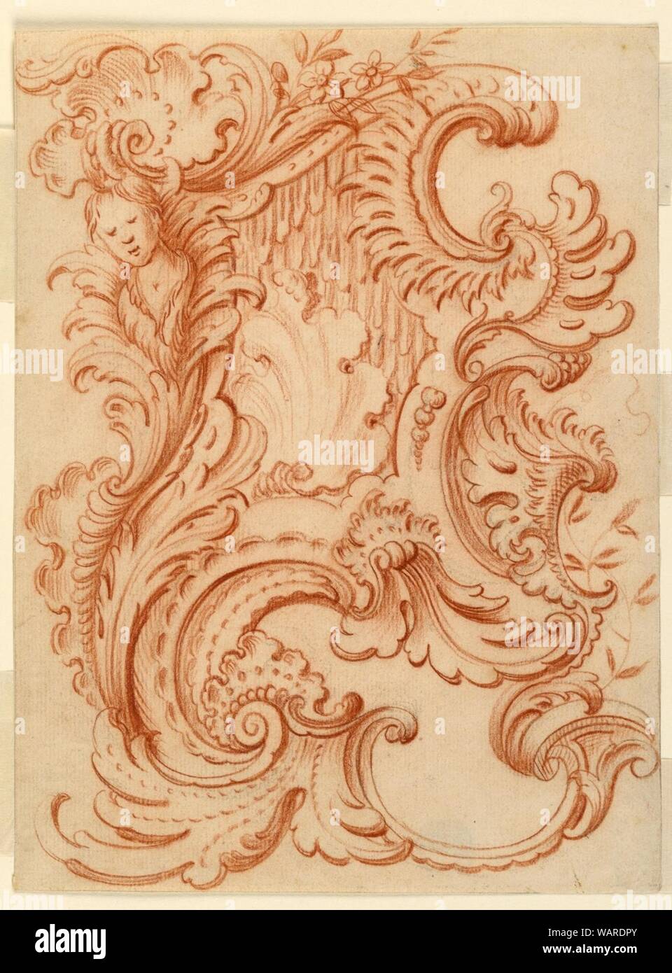 Drawing, Drawing for a Rocaille Escutcheon, 1740–60 Stock Photo - Alamy