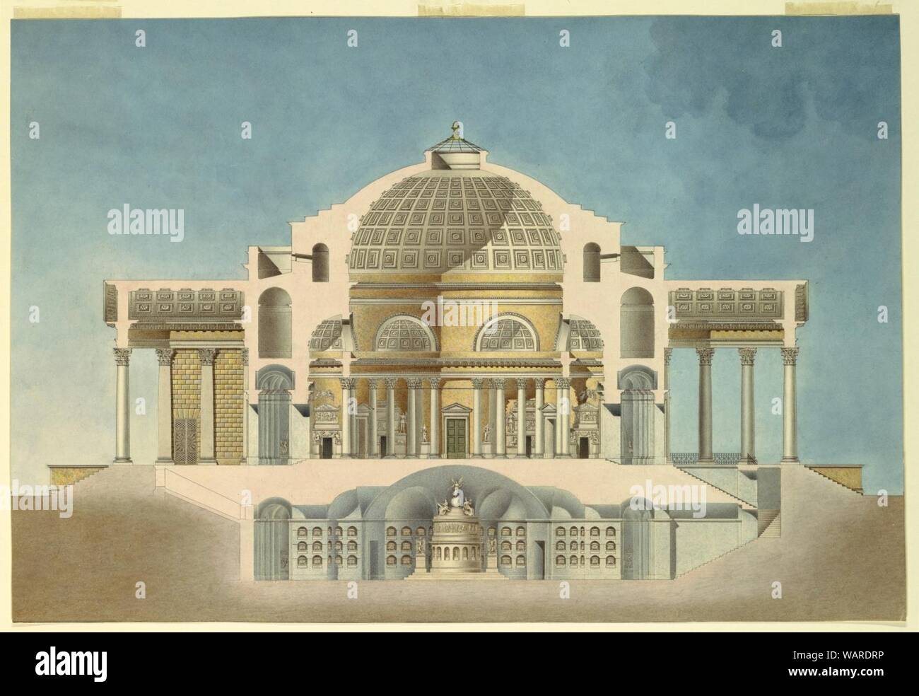 Drawing, Drawing for an Oratory (Memorial Chapel), ca. 1820 Stock Photo ...