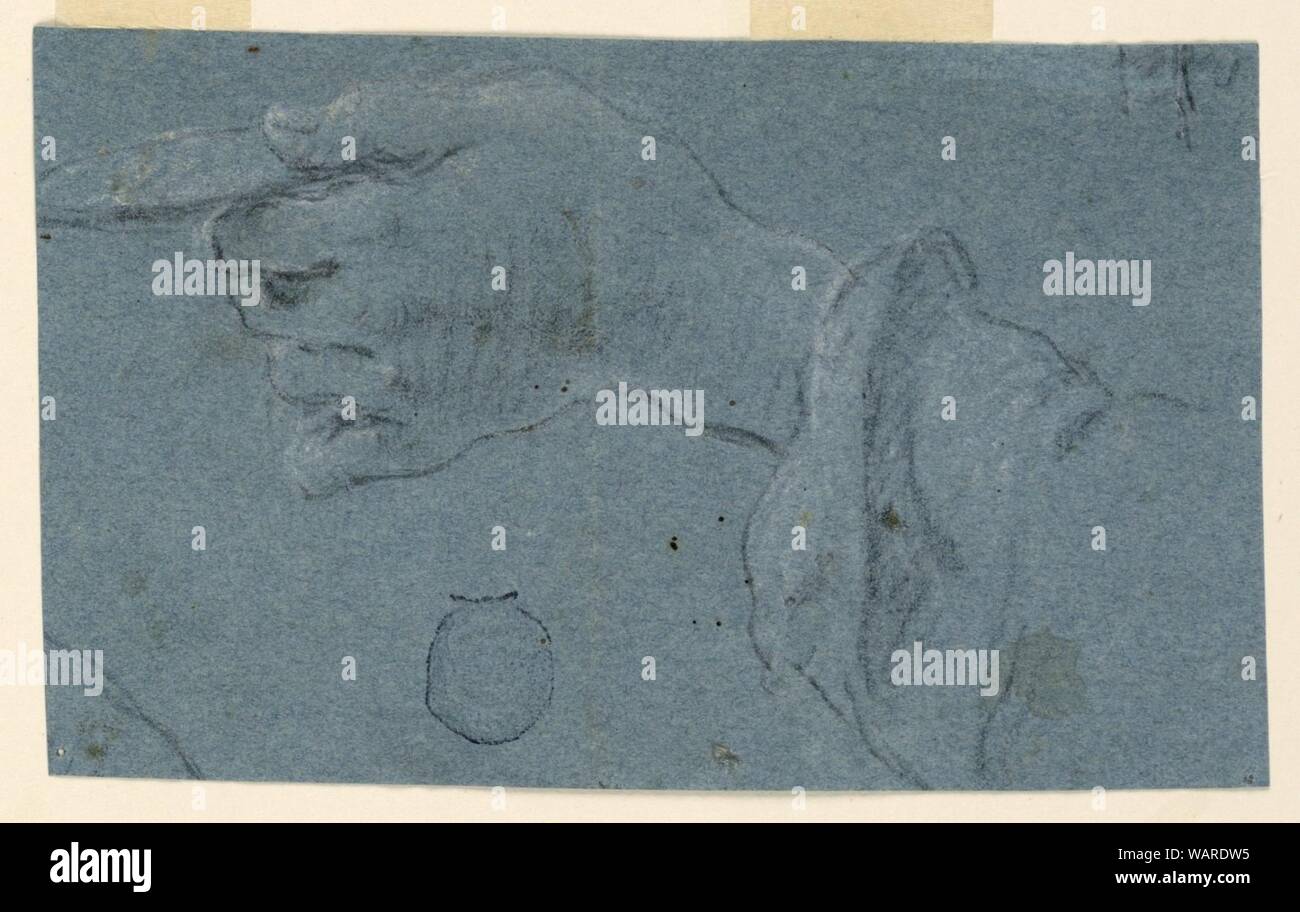 Drawing, Drawing- Study of a left hand holding a small disk, 1750–1775 ...