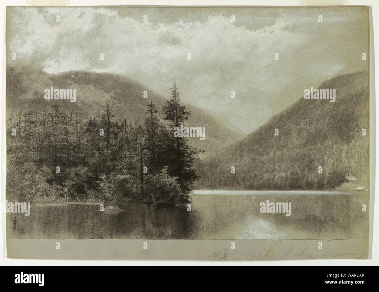 Drawing, Echo Lake, Morning, 1878 Stock Photo - Alamy