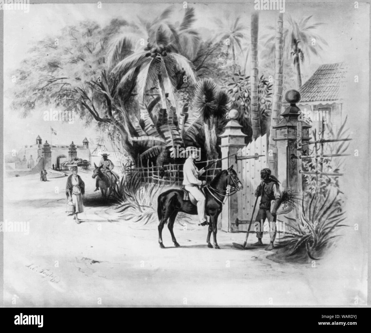 Dominican Republic, 1871]: Entrance to Dameon Baez's residence, one ...