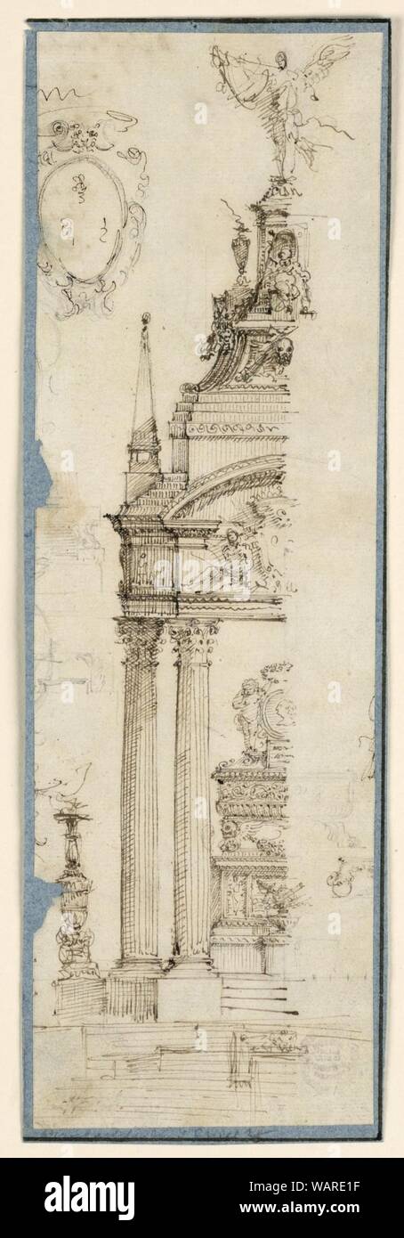 Drawing, Elevation of a Catafalque for a General, 1700–1750 Stock Photo ...