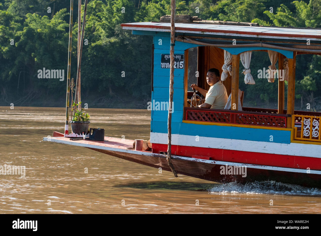Asia, Asien, Southeast Asia, Laos, Mekong river boat Stock Photo - Alamy