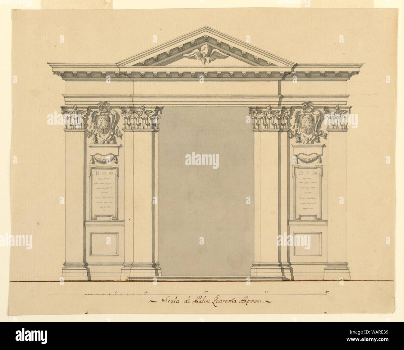 Drawing, Elevation of a Chapel, ca. 1750 Stock Photo - Alamy
