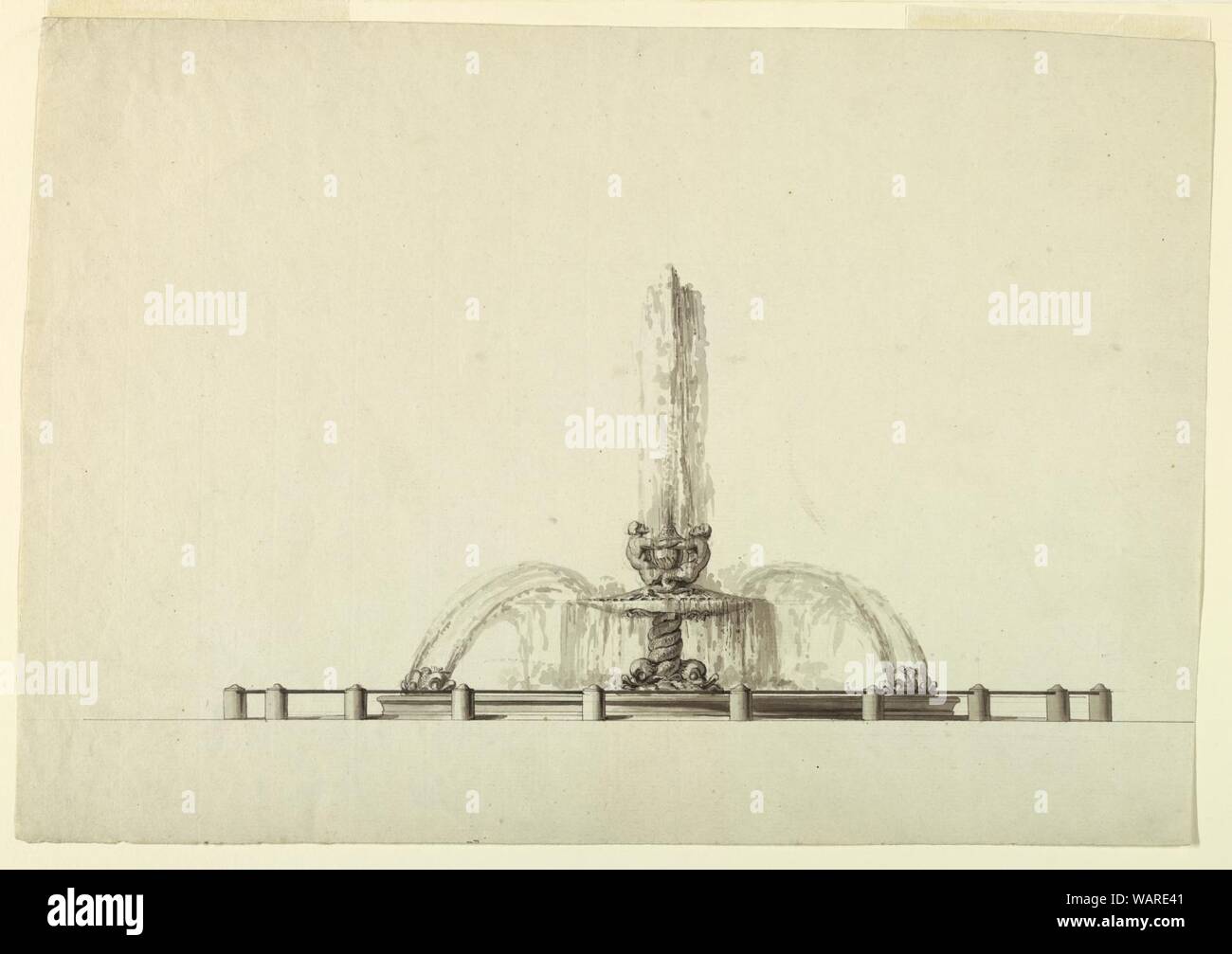 Drawing, Elevation of a Fountain, 1775–1800 Stock Photo - Alamy