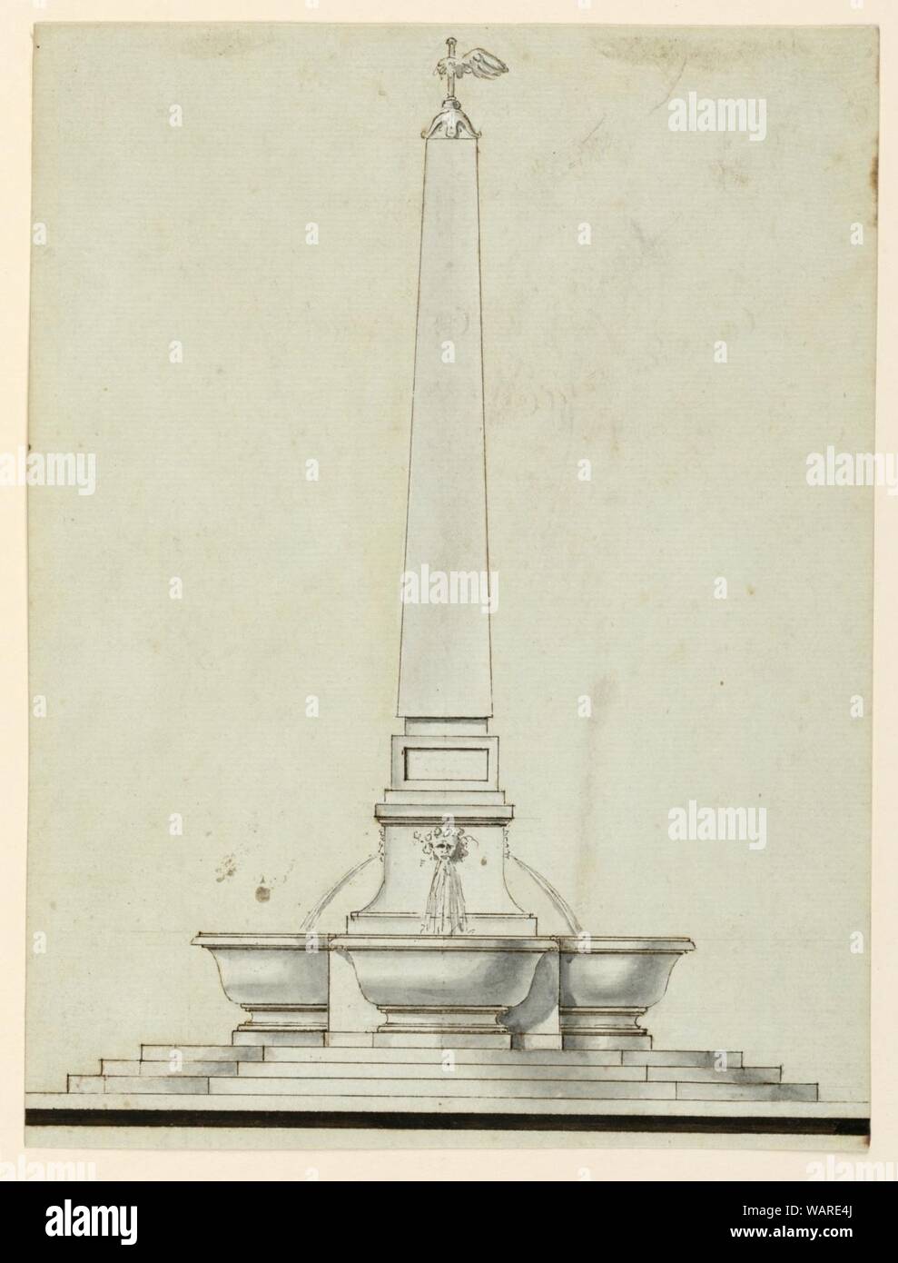 Drawing, Elevation of a Fountain, ca. 1790 Stock Photo - Alamy