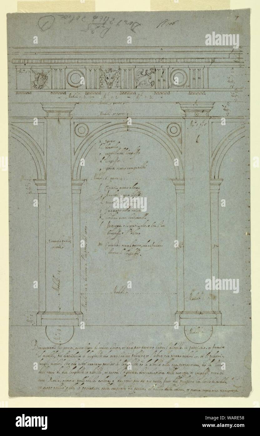 Drawing, Elevation of a Portico of Doric Order, 1750–1800 Stock Photo ...