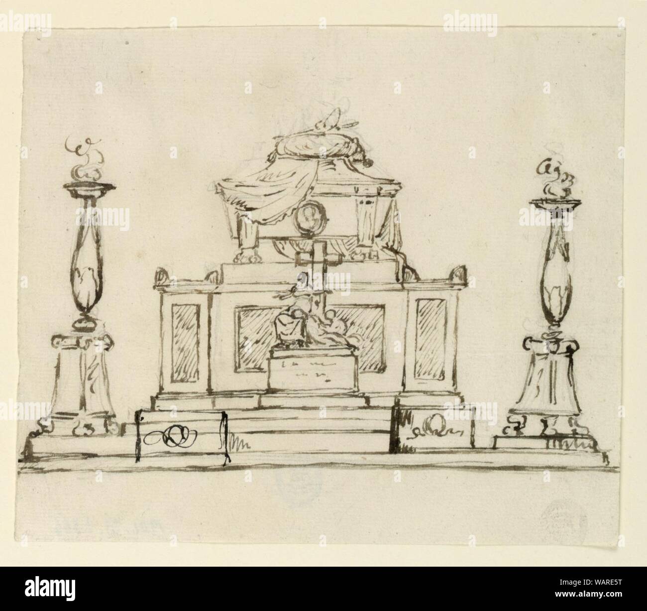 Drawing, Elevation of a Sepulchral Monument, 1820–1835 Stock Photo - Alamy