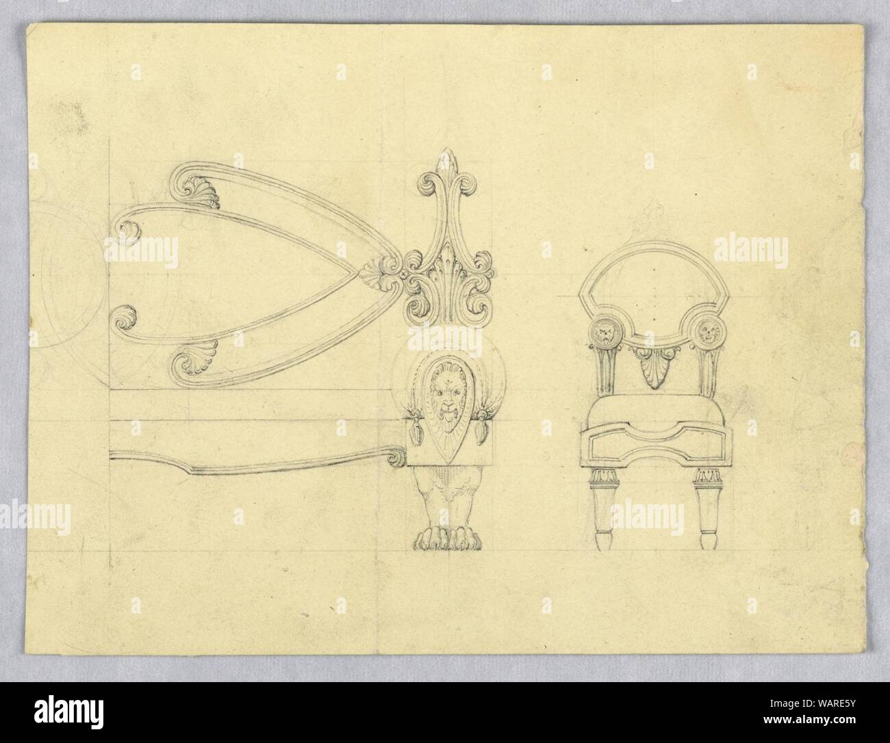 Drawing, Elevation of a Sofa and Chair, 1815–30 Stock Photo - Alamy