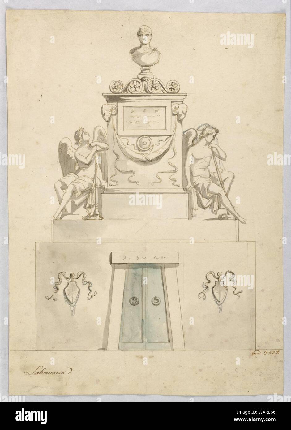 Drawing, Elevation of a Sepulcher Monument, 1800–1830 Stock Photo - Alamy