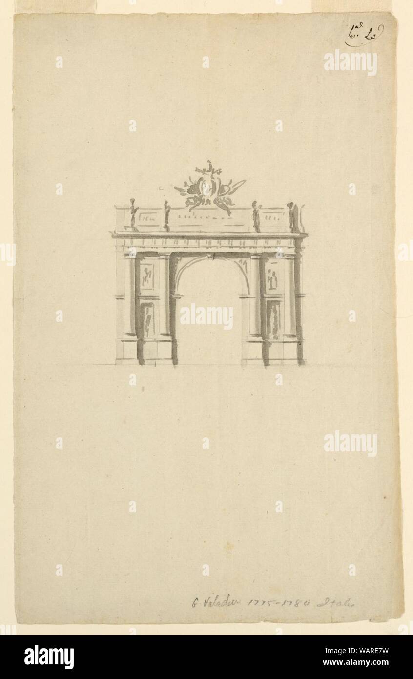Drawing, Elevation of a Triumphal Arch, 1775–1780 Stock Photo - Alamy