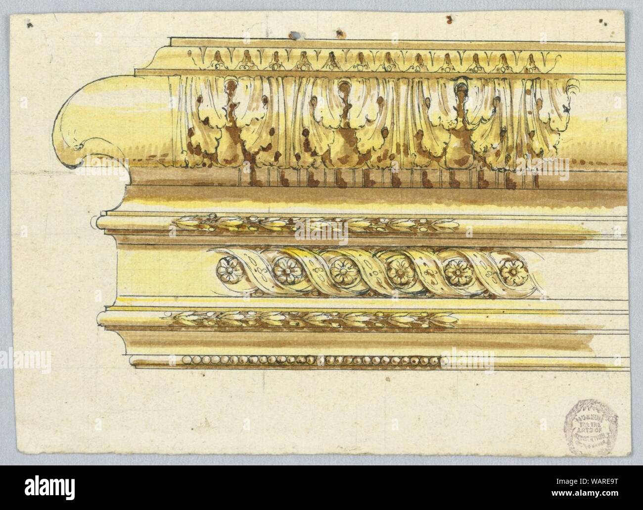 Drawing, Elevation of an Entablature, ca. 1800 Stock Photo - Alamy