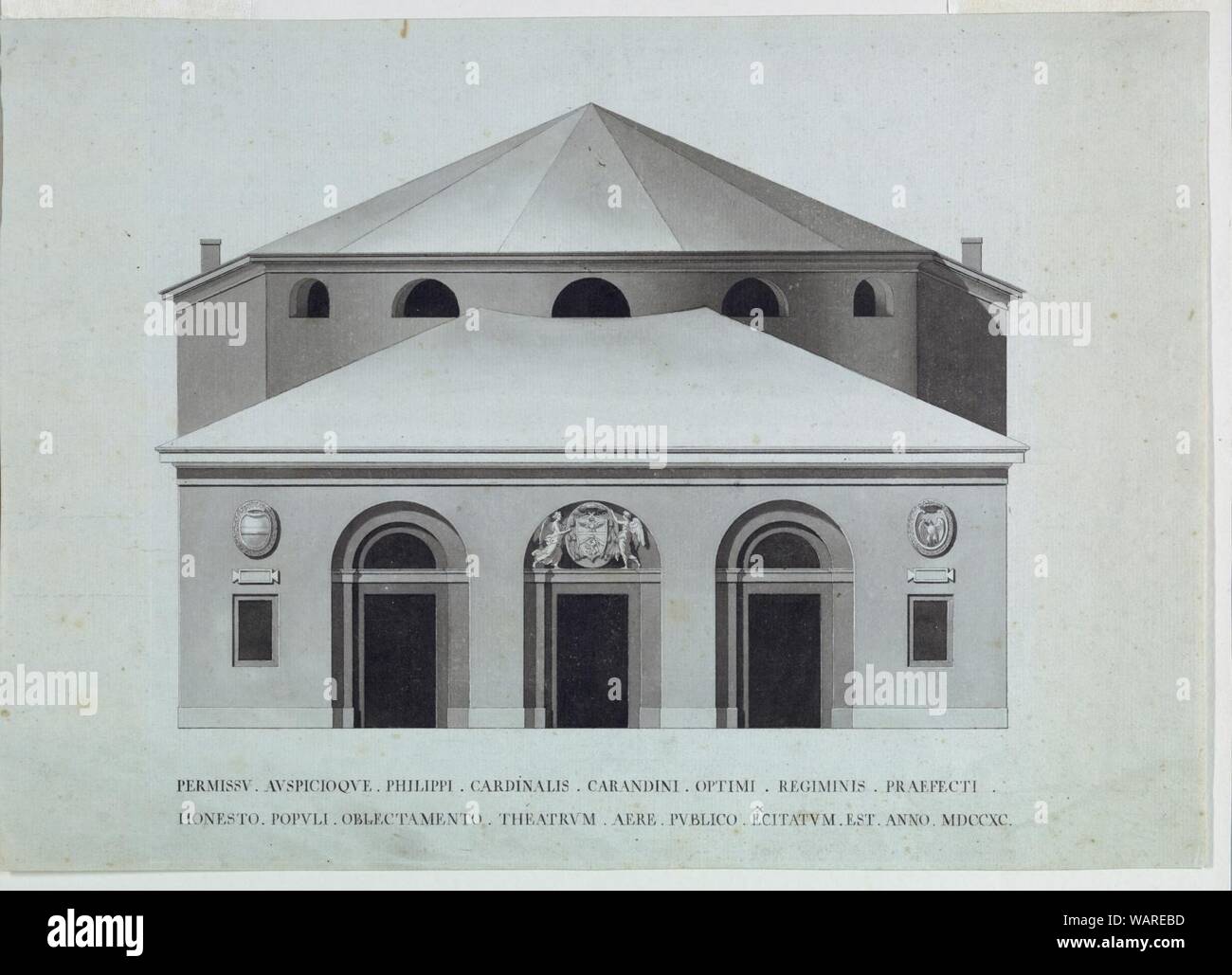 Drawing, Elevation of the Teatro Vaccai, Tolentino, Italy, 1790 Stock ...