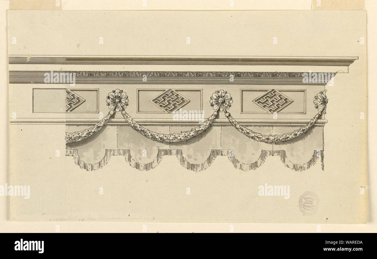 Drawing, Entablature, ca. 1840 Stock Photo - Alamy