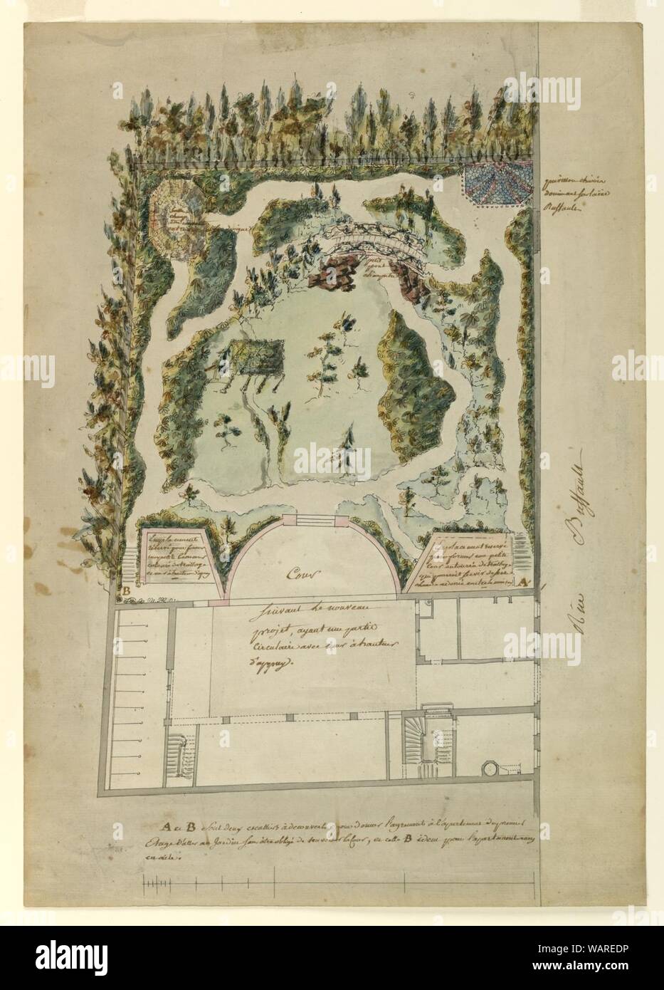 Drawing, English Landscape Garden, ca. 1775 Stock Photo - Alamy