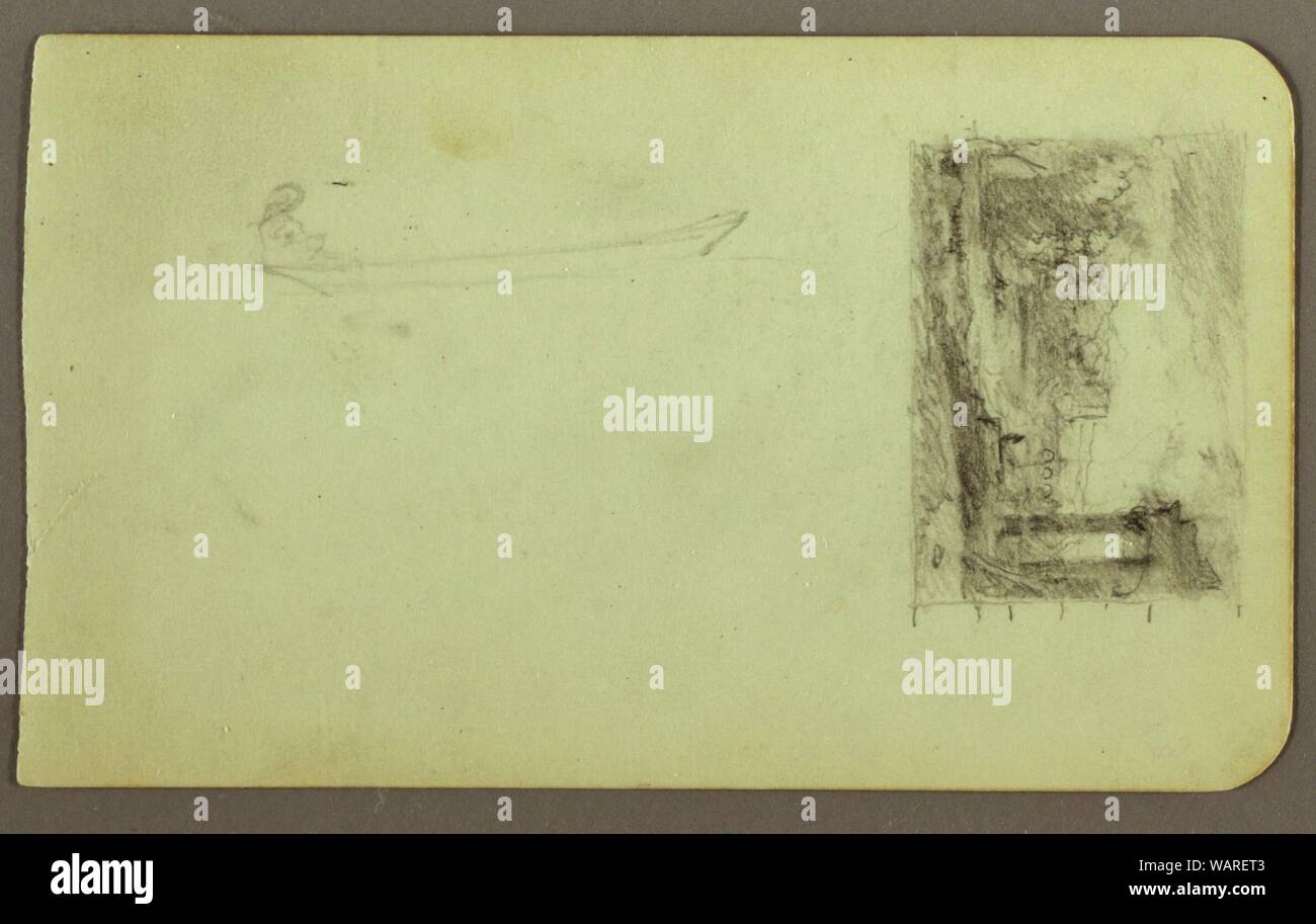 Drawing, Figure in Skiff, Sketch of a Painting; Verso- Inscriptions ...