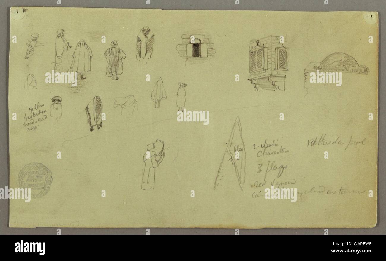 Drawing, Figure Studies, Windows Flag, possibly 1868 Stock Photo - Alamy