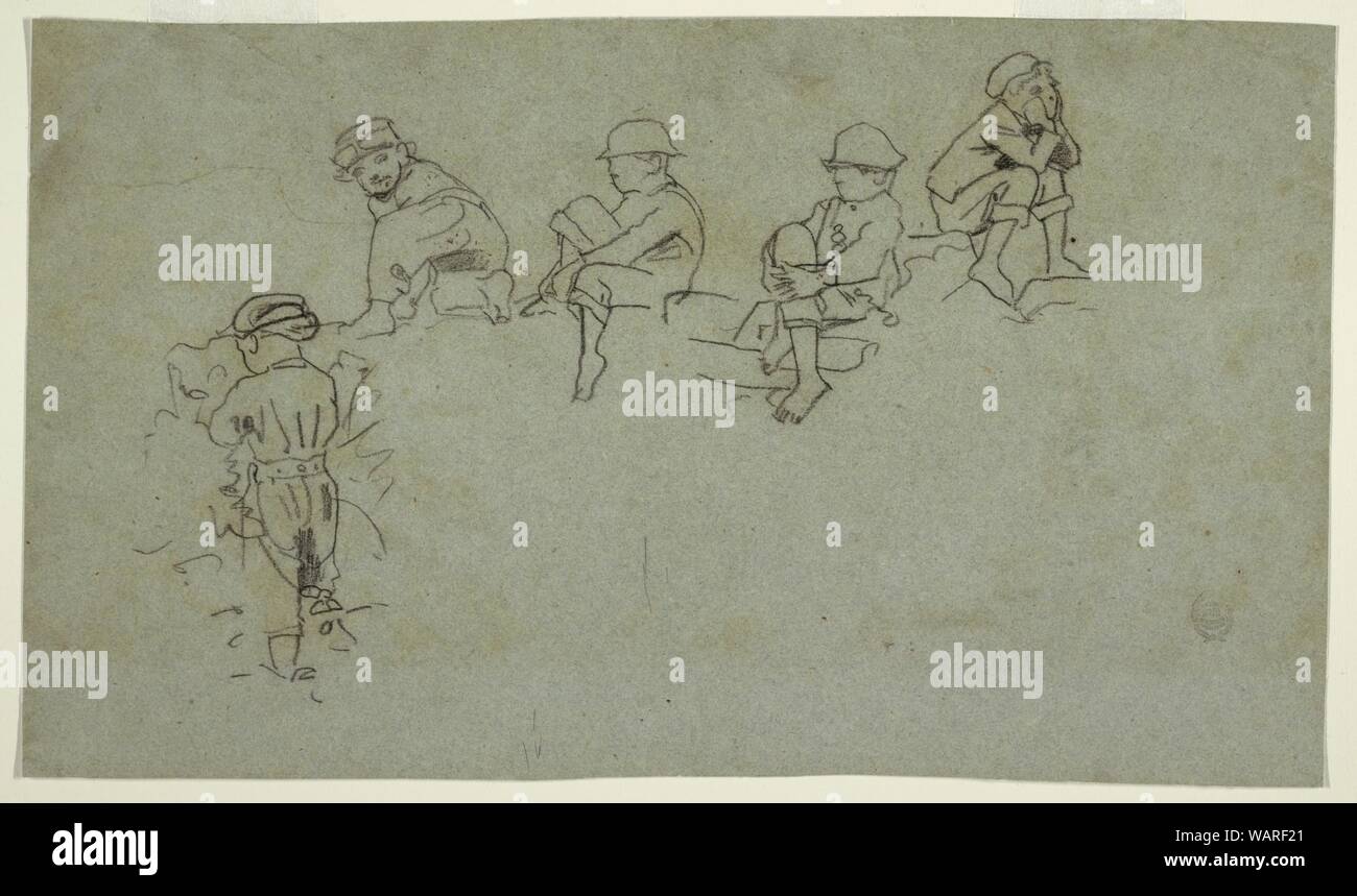 Drawing, Five Sketches of Young Boys, ca. 1872 Stock Photo - Alamy