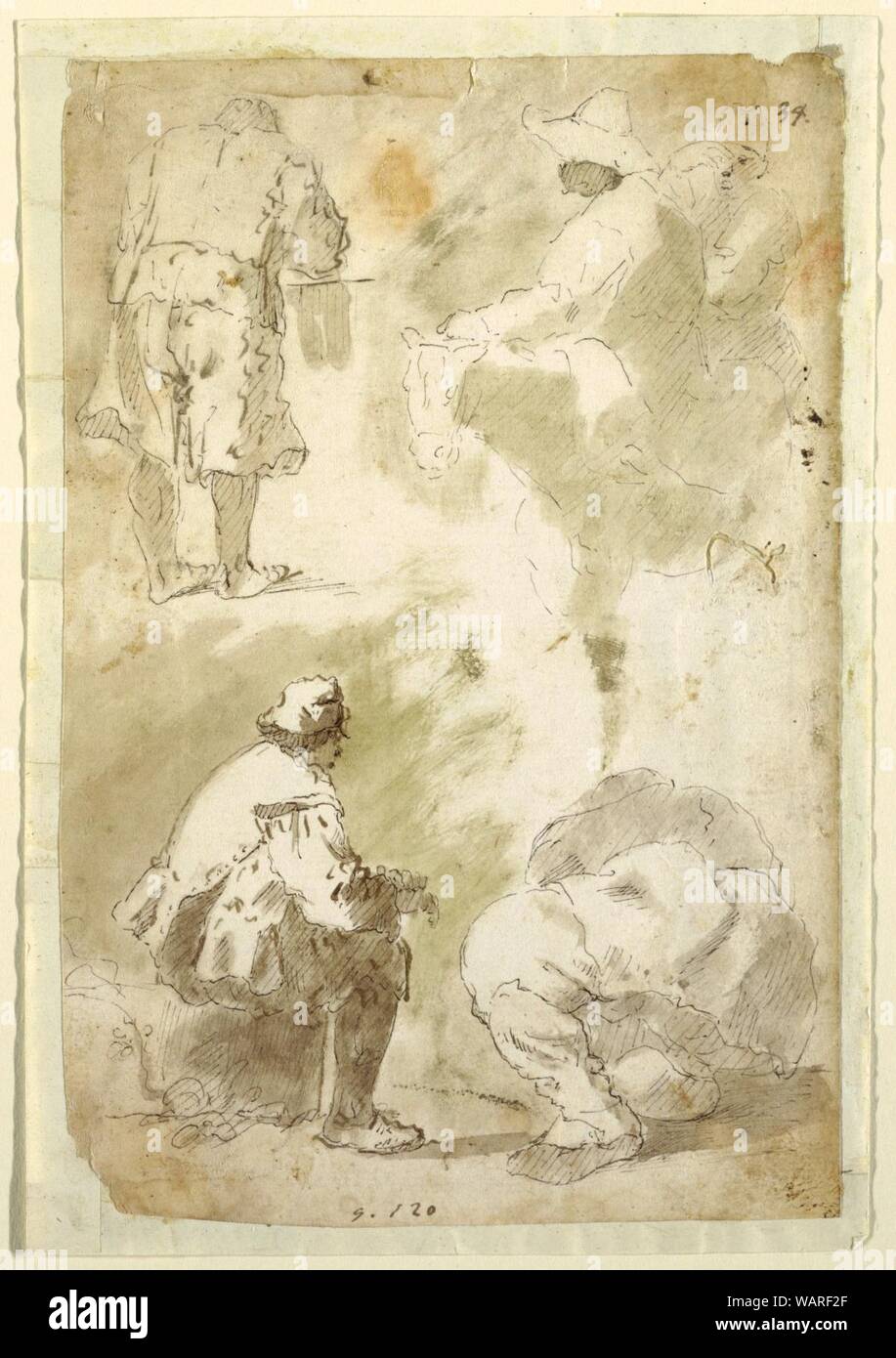 Drawing, Five Men, 1630–1640 Stock Photo - Alamy