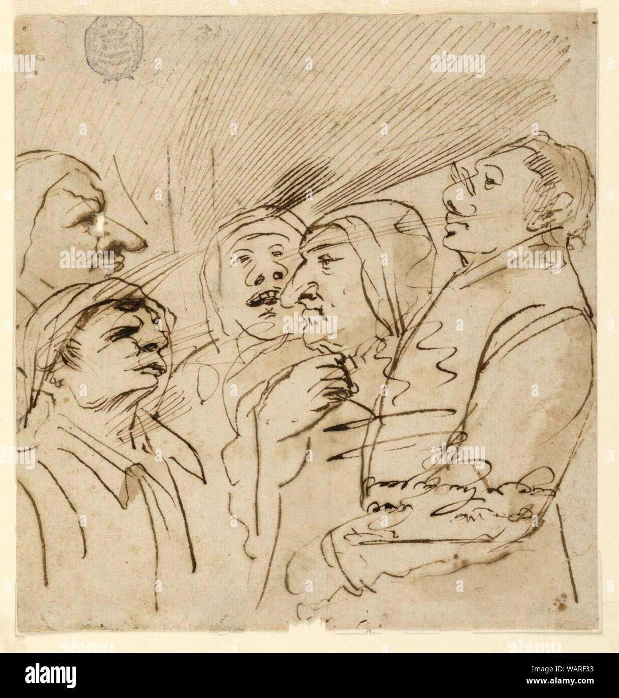 Drawing, Five Grotesque Figures, 17th century Stock Photo - Alamy