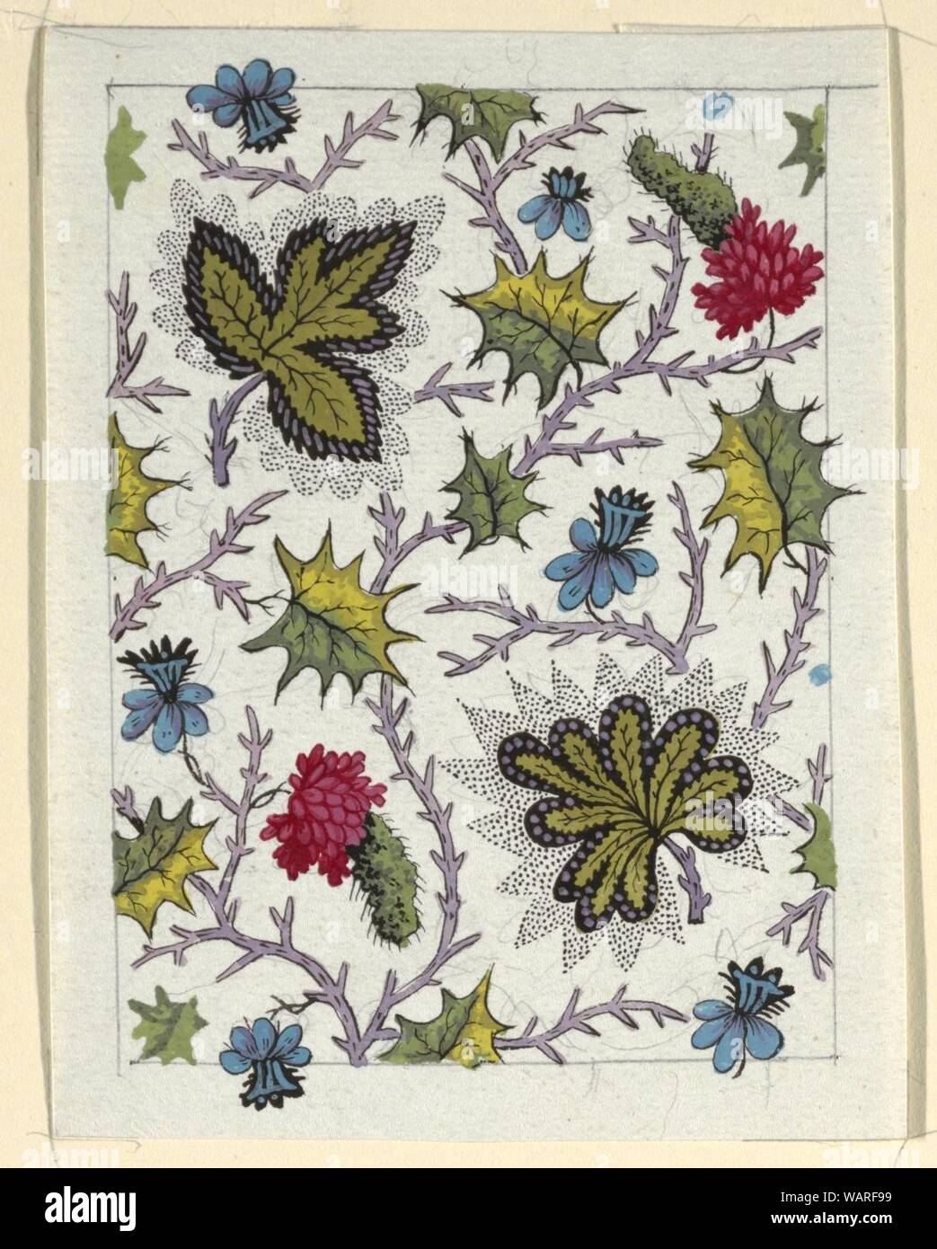 Drawing, Floral design for printed textile, 1800–1818 Stock Photo - Alamy