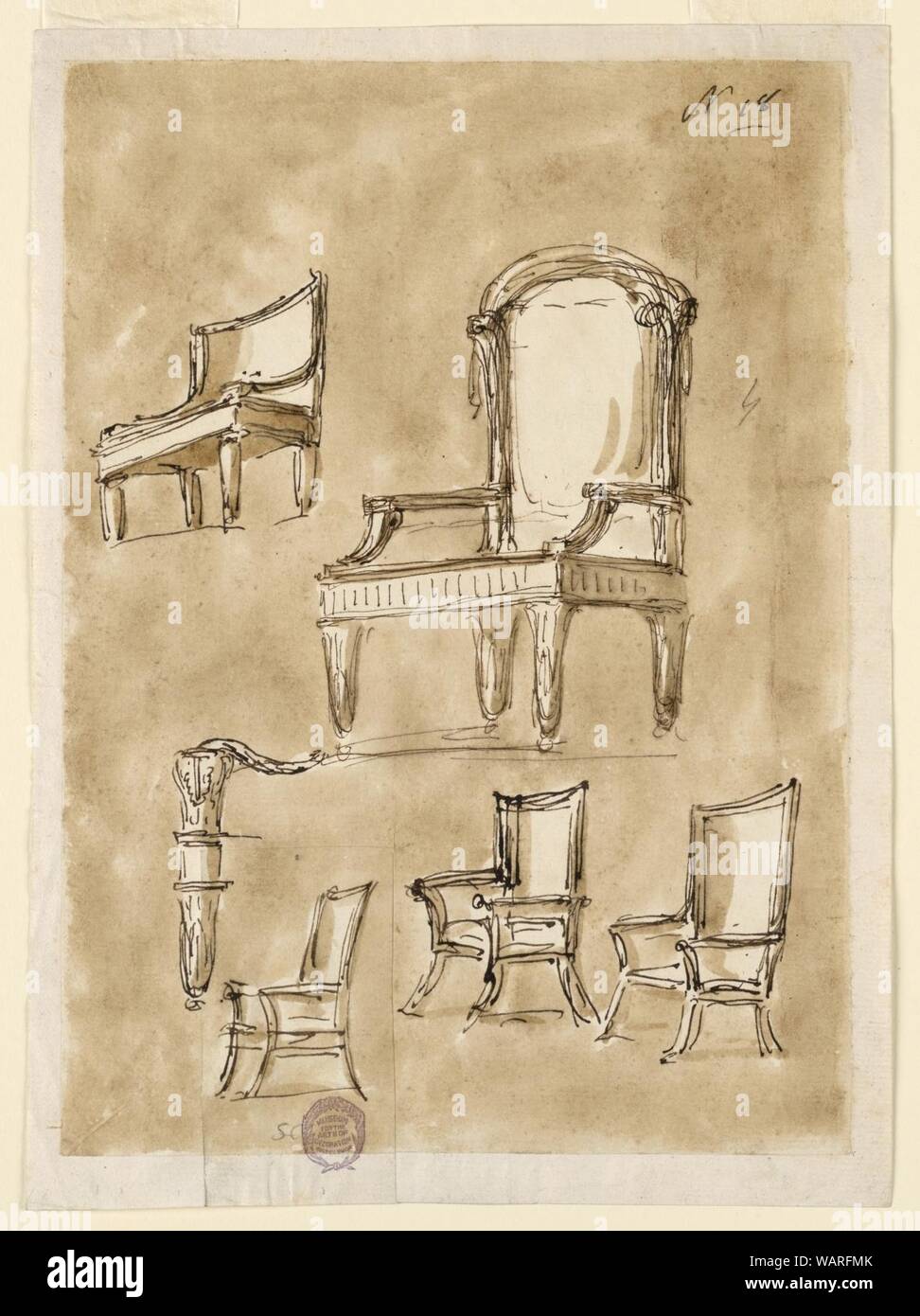 Drawing, Four Chairs, 1775–80 Stock Photo - Alamy