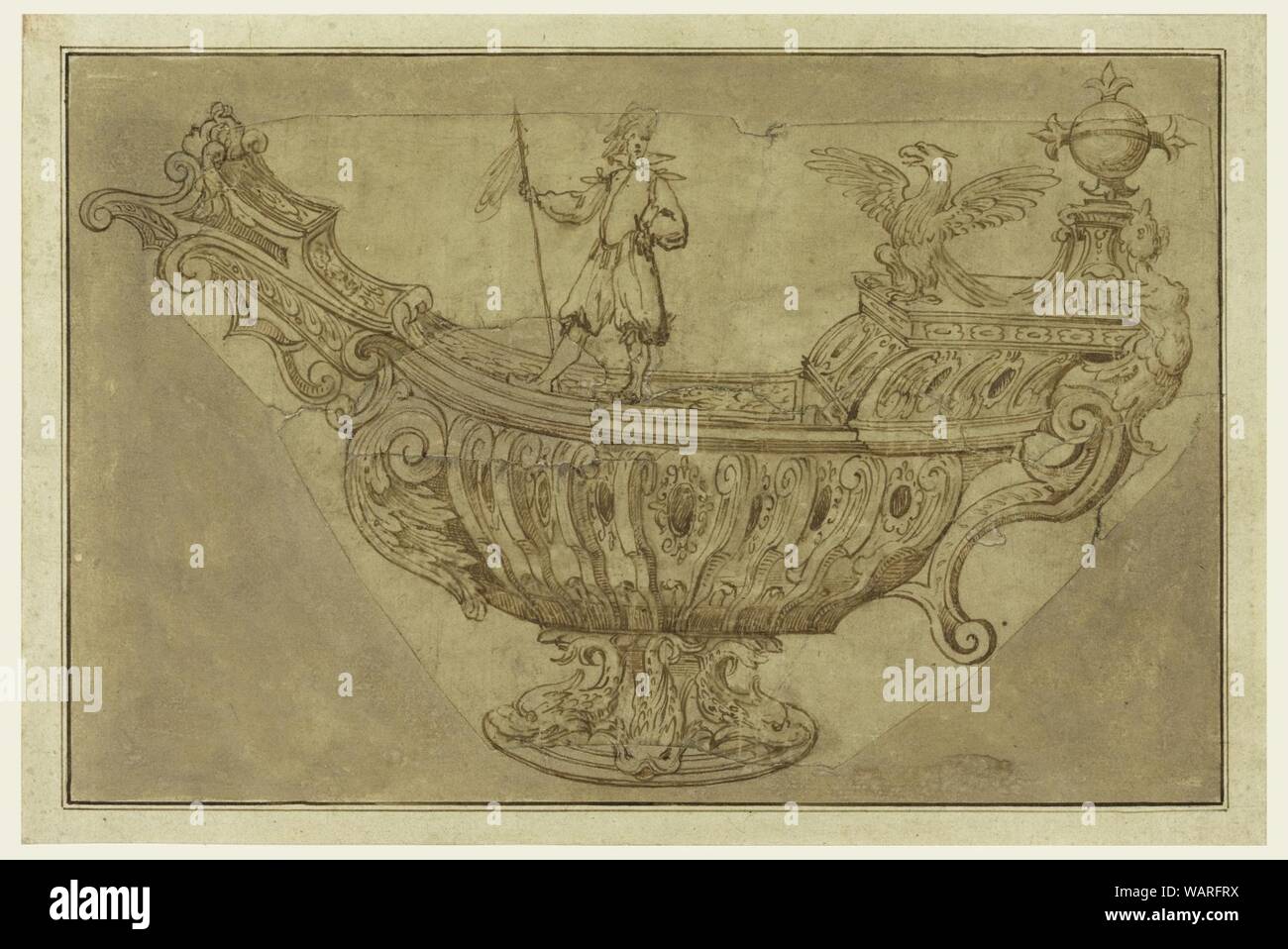 Drawing, Fragment of a Design for a Bowl, 1600 Stock Photo - Alamy