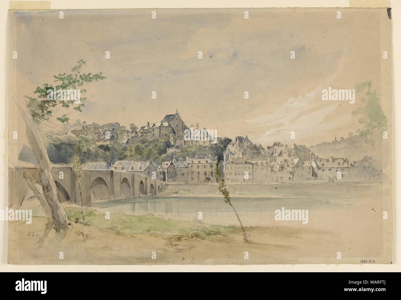 Drawing, French Village, 1880 Stock Photo - Alamy