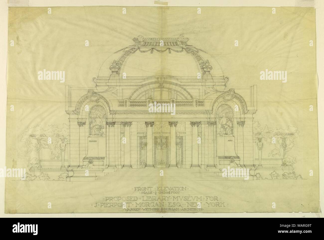 Drawing, Front Elevation Proposal, J. Pierpont Morgan Library, New York ...