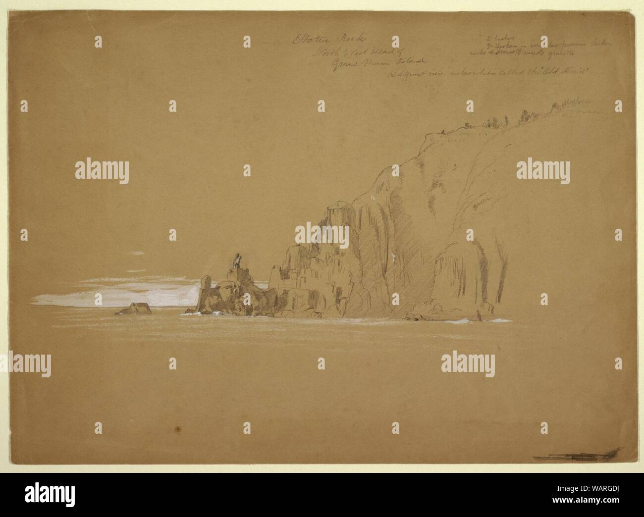 Drawing, Grand Manan Island, September 1851 Stock Photo - Alamy