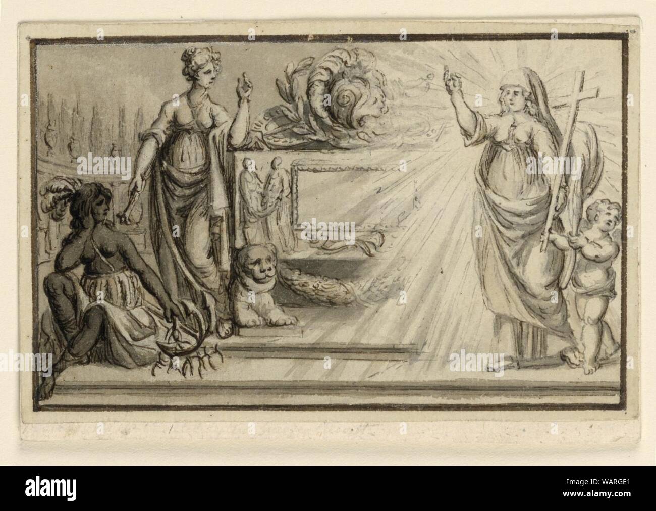 Drawing, Glorification of missionary activities Stock Photo - Alamy