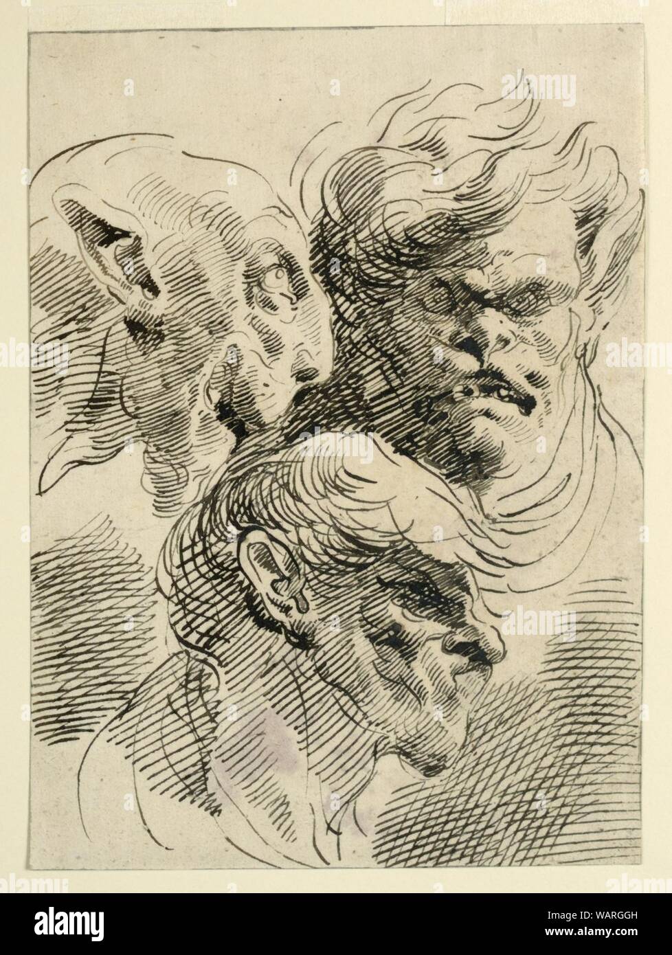Drawing, Grotesque Heads, 1750-1775 Stock Photo - Alamy