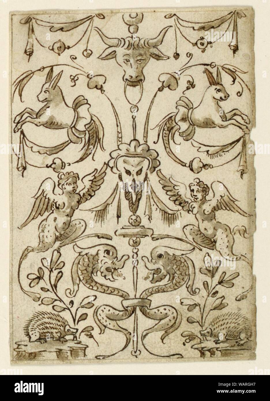 Drawing, Grotesque Panel, 1570–1600 Stock Photo - Alamy