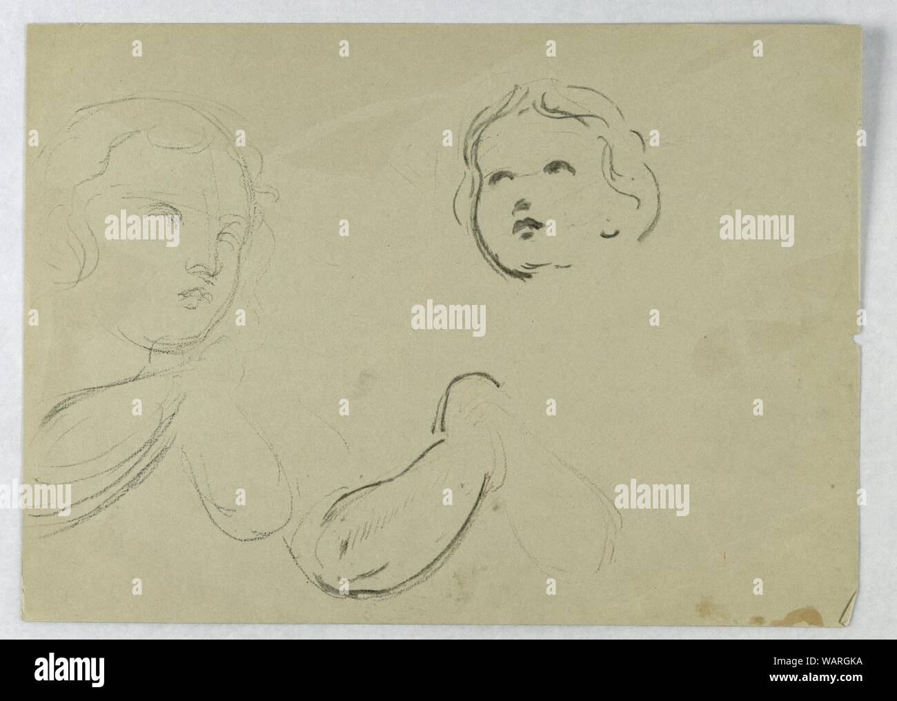 Drawing, Head and Arm Studies of a Child, 1840–45 Stock Photo - Alamy