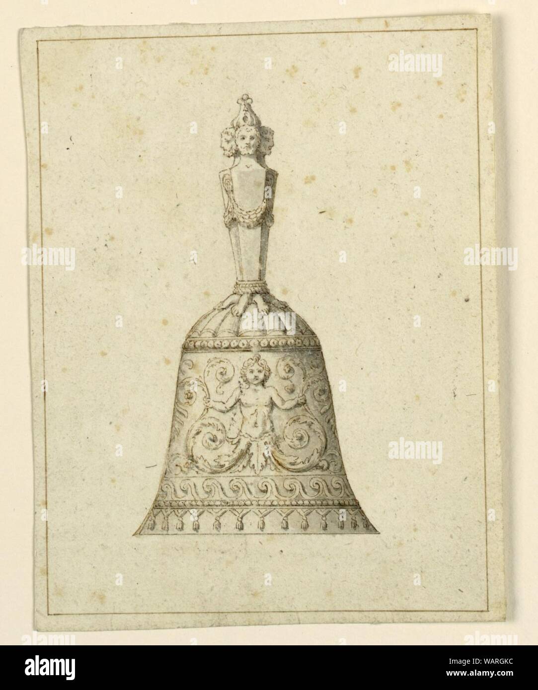 Drawing, Hand bell, 19th century Stock Photo - Alamy