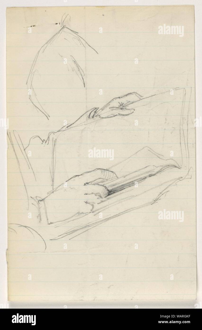 Drawing, Hands Holding open Book, 1879–86 Stock Photo - Alamy