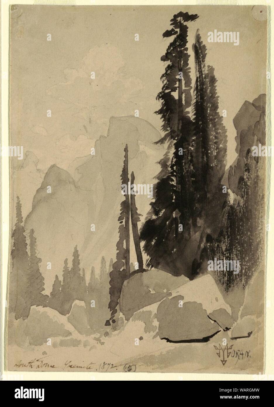 Drawing, Half Dome, Yosemite, 1872 Stock Photo - Alamy