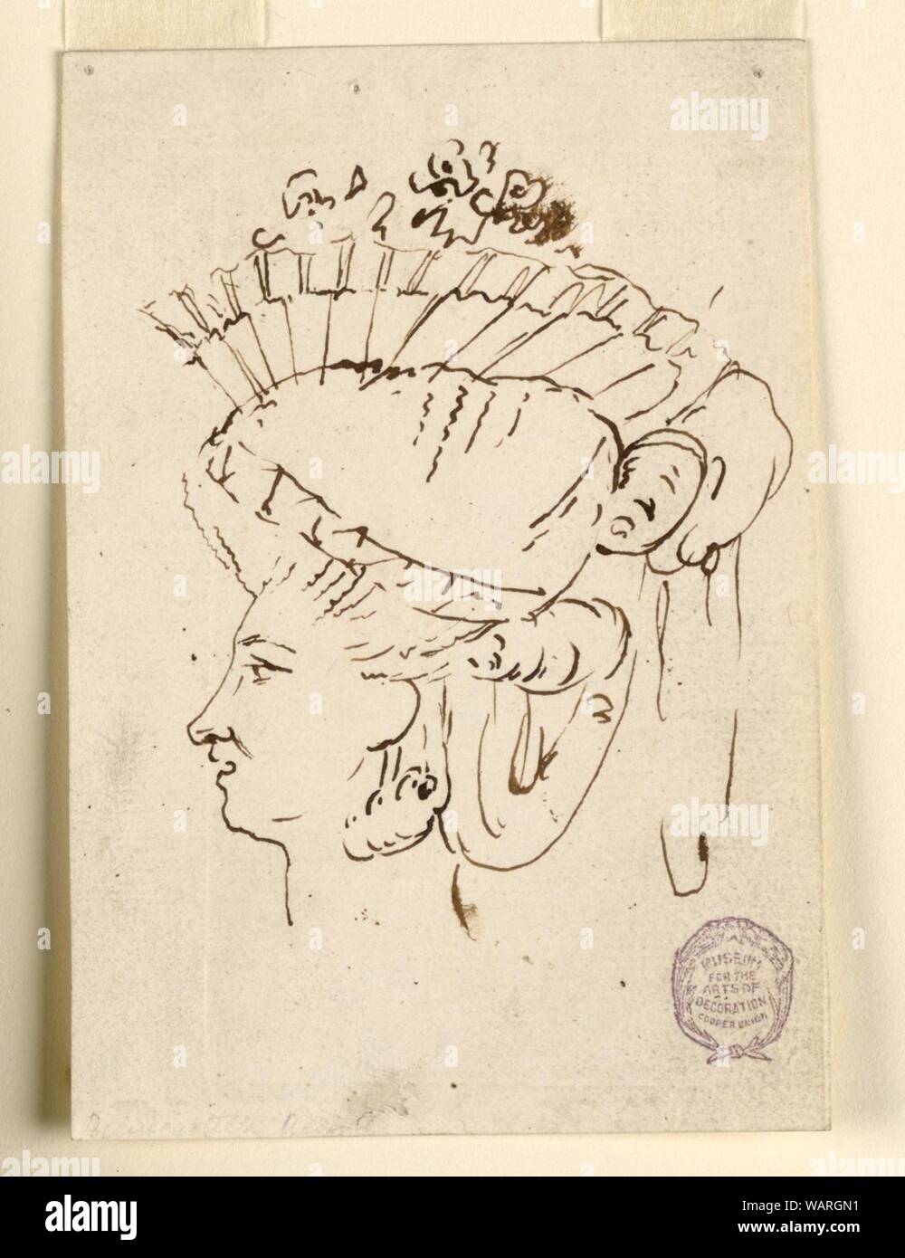 Drawing, Head of a Woman Wearing a Hat, 1728–84 Stock Photo - Alamy