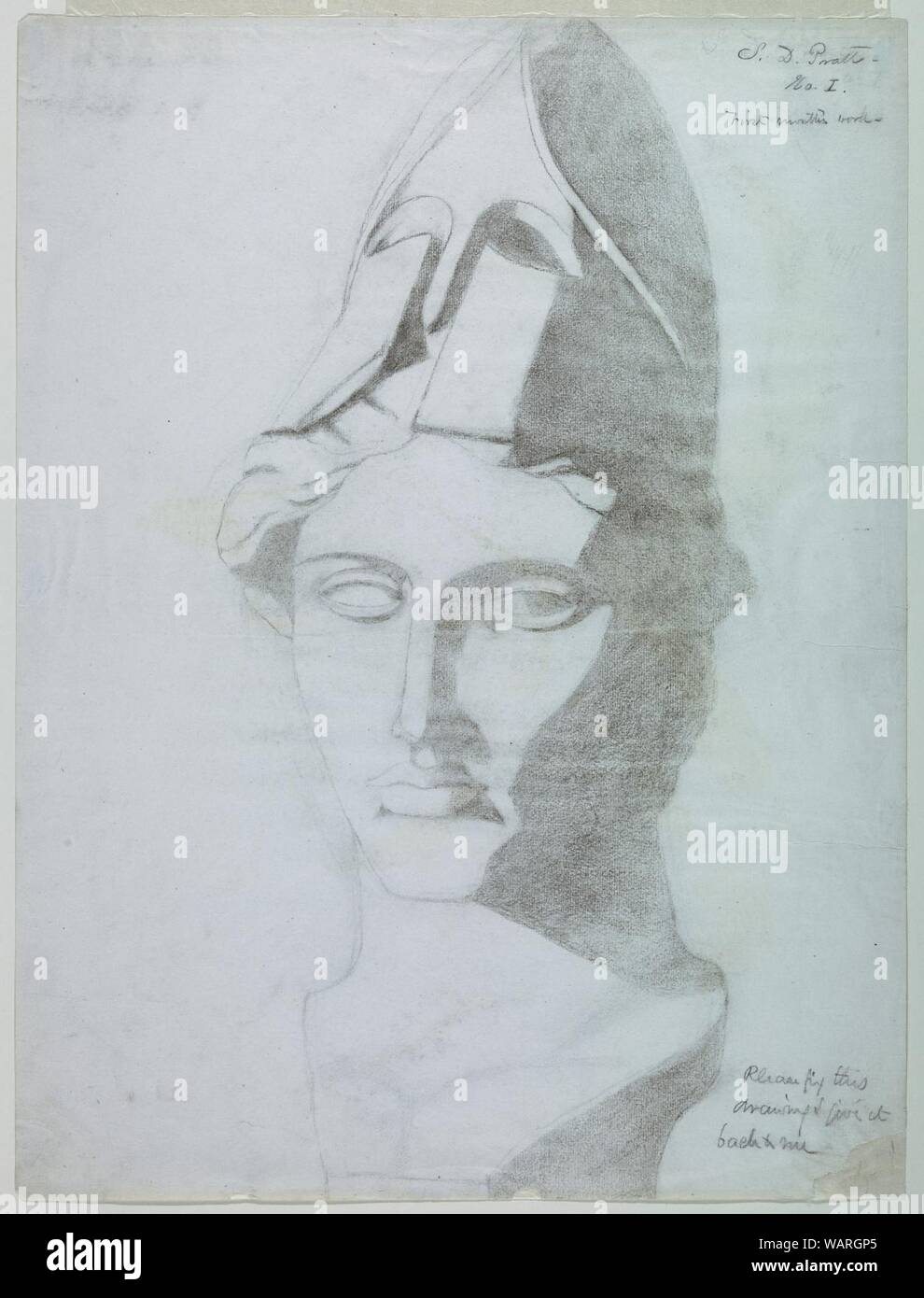 Drawing, Head of Athena (from a cast), ca. 1895 Stock Photo - Alamy