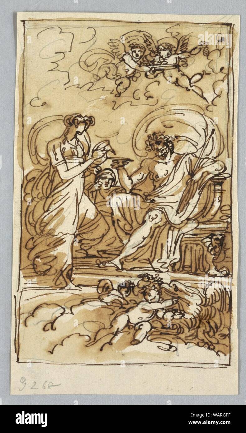Drawing, Hebe Pours Wine into Jupiter's Bowl, ca. 1810 Stock Photo - Alamy