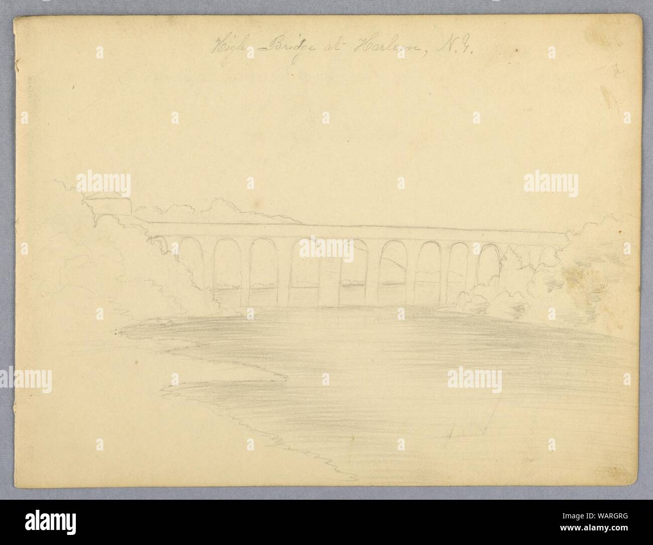 Drawing, High Bridge at Harlem, New York, June 29, 1860 Stock Photo - Alamy